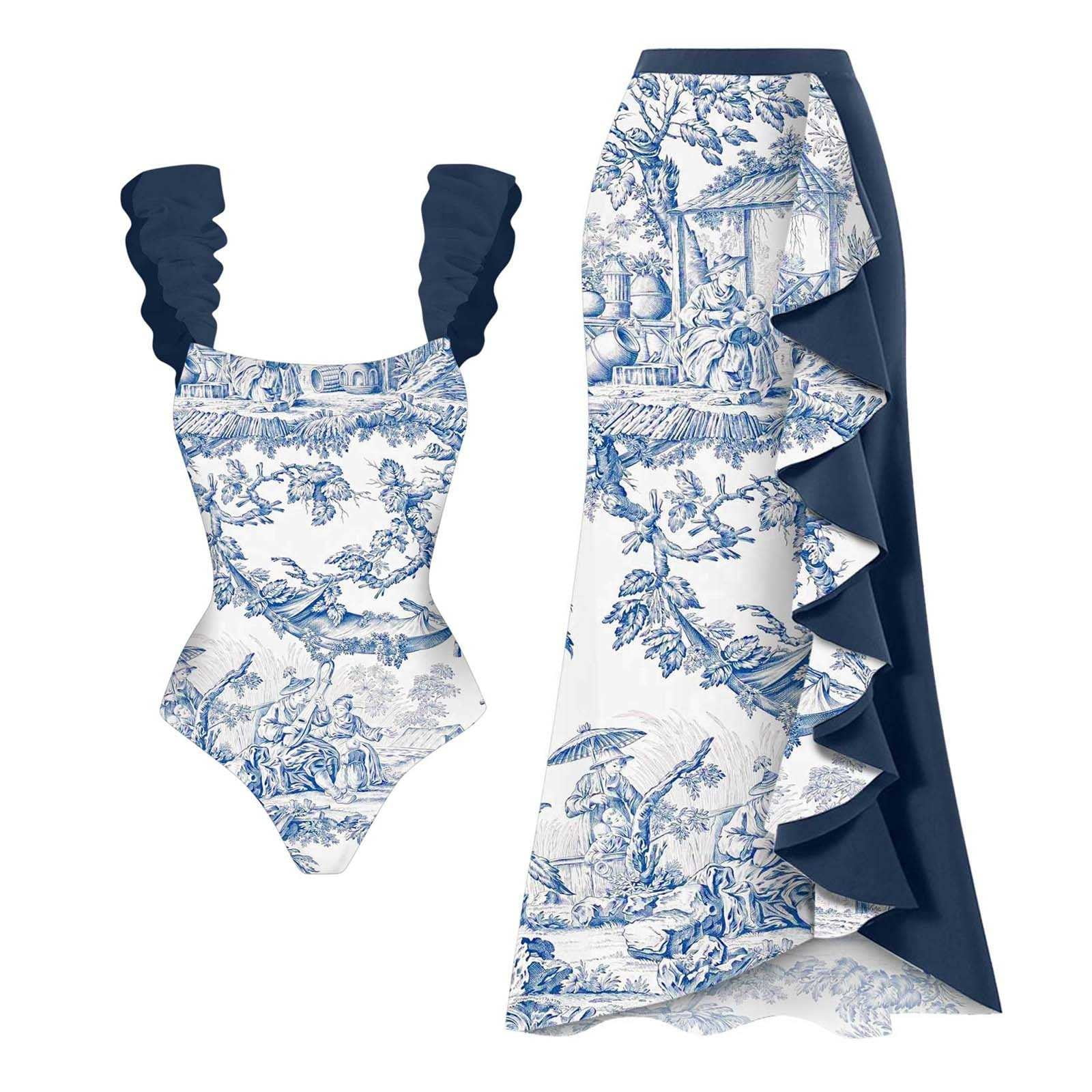 Bathing Suit for Women V-Neck Tummy Control One Piece Women's Skinny ...