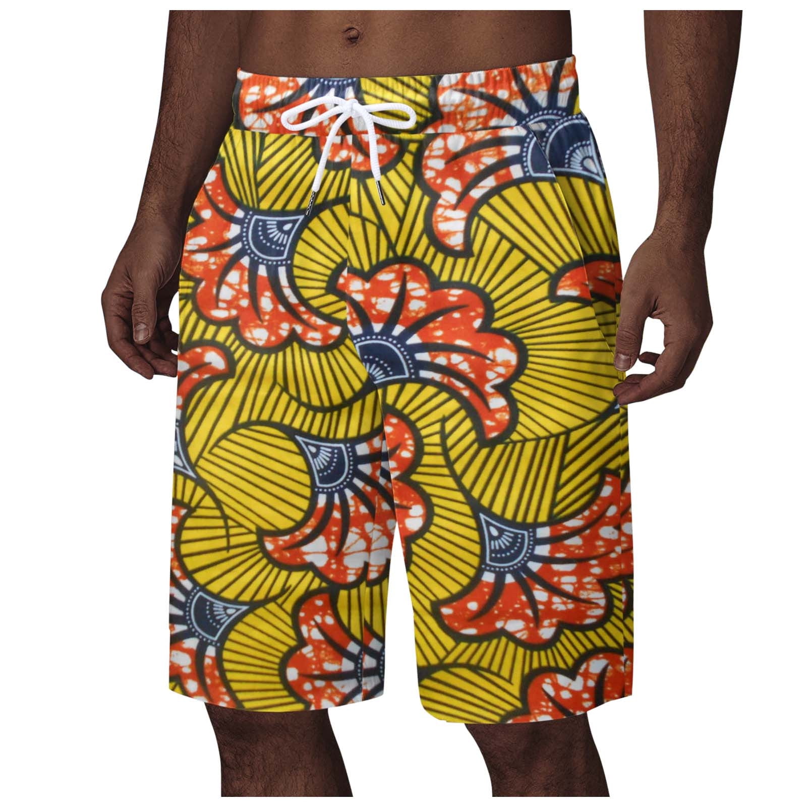 Bathing Suit for Men African Dashiki Traditional Style Hawaii Ankara ...