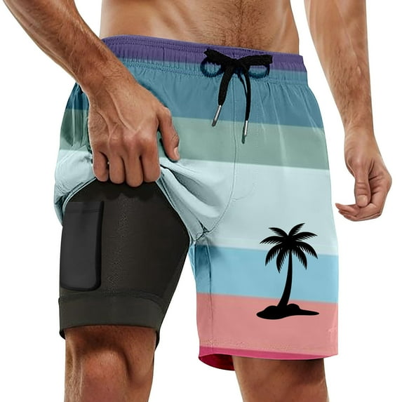 Bathing Suit for Men Animal Print Short Sleeved T Shirt Capybara Mental ...