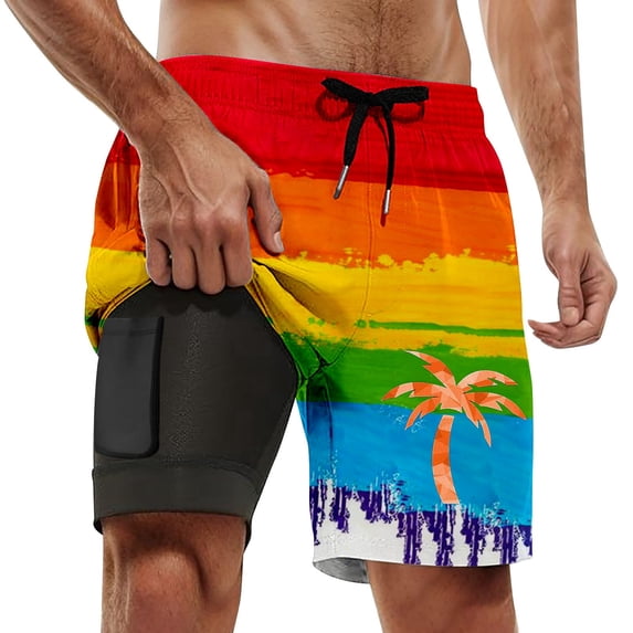 Bathing Suit for Men Animal Print Short Sleeved T Shirt Capybara Mental ...