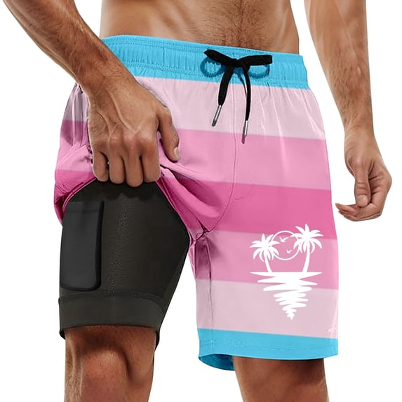 Bathing Suit for Men Animal Print Short Sleeved T Shirt Capybara Mental ...