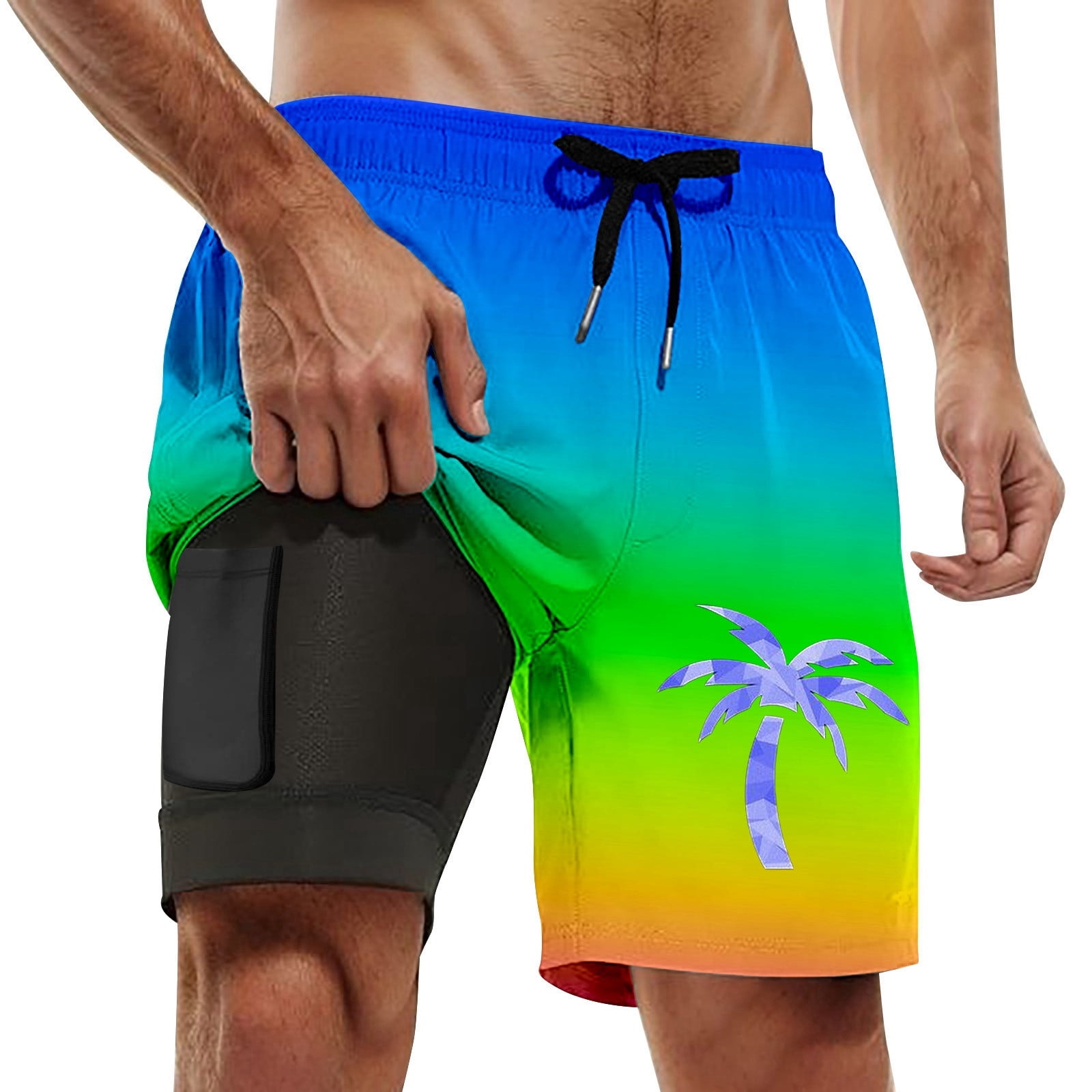 Bathing Suit for Men Animal Print Short Sleeved T Shirt Capybara Mental ...