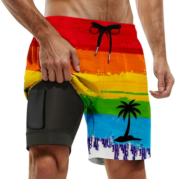 Bathing Suit for Men Animal Print Short Sleeved T Shirt Capybara Mental ...