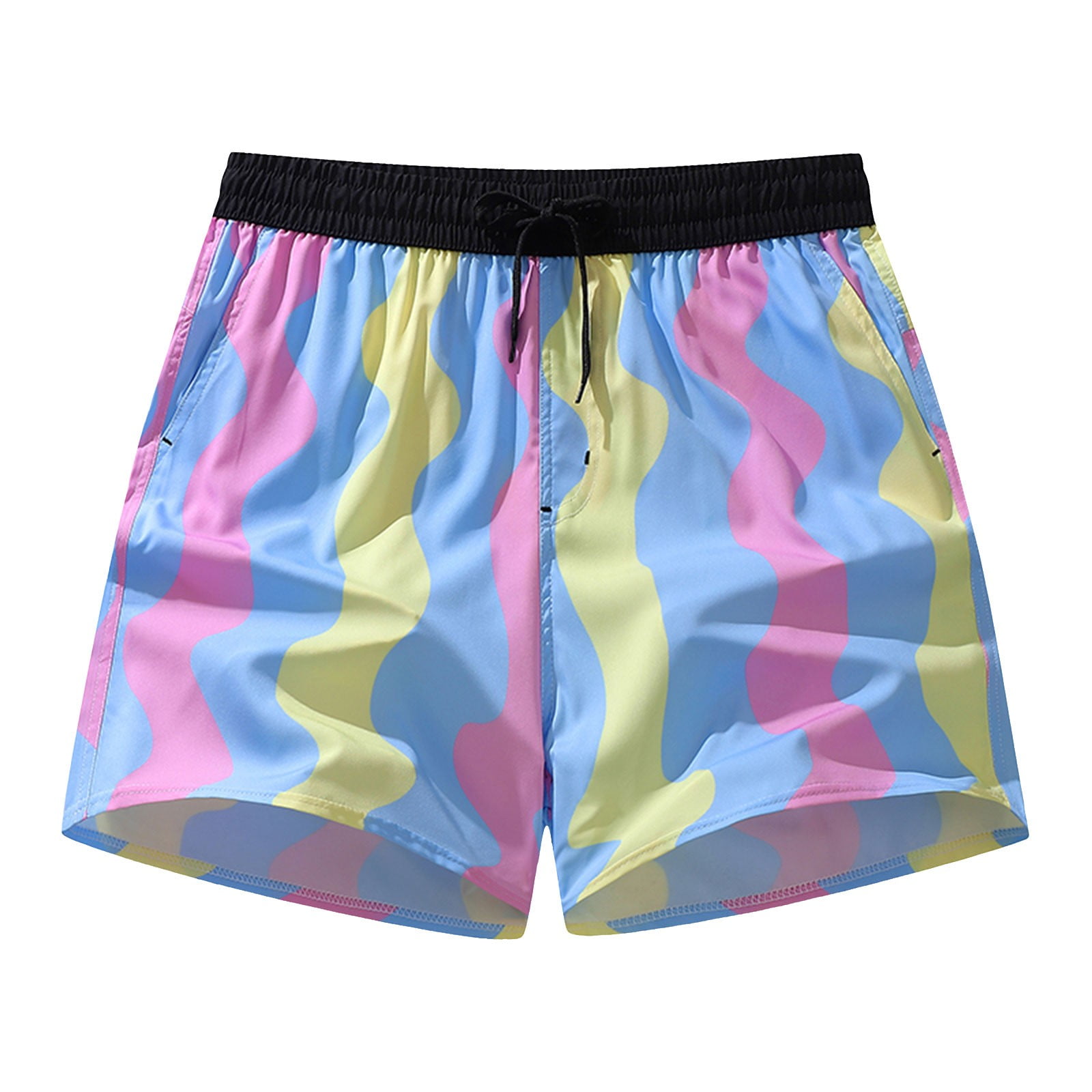 Bathing Suit for Men Striped Drawstring Mesh Lined Pockets Beach ...