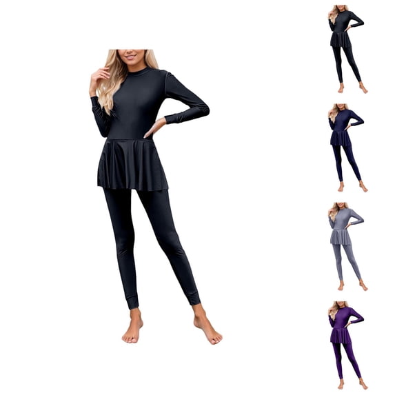 Bathing Suit for Women Full Coverage Long Sleeve Swimsuit Sun ...