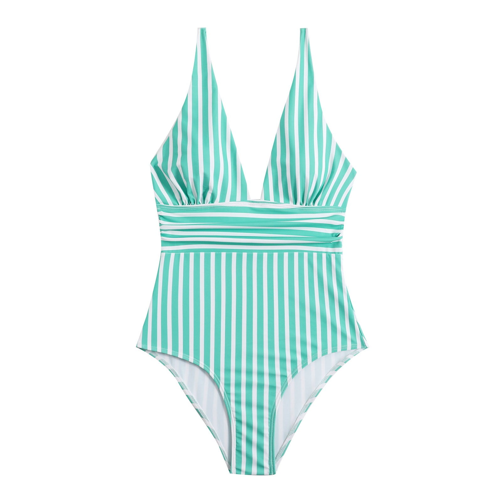Bathing Suit for Women One Piece Womens Striped Multi Color Gathering ...