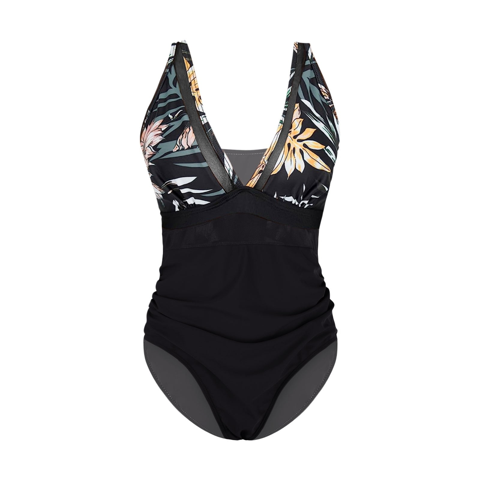 Bathing Suit for Women V-Neck Tummy Control One Piece Ladies Summer ...