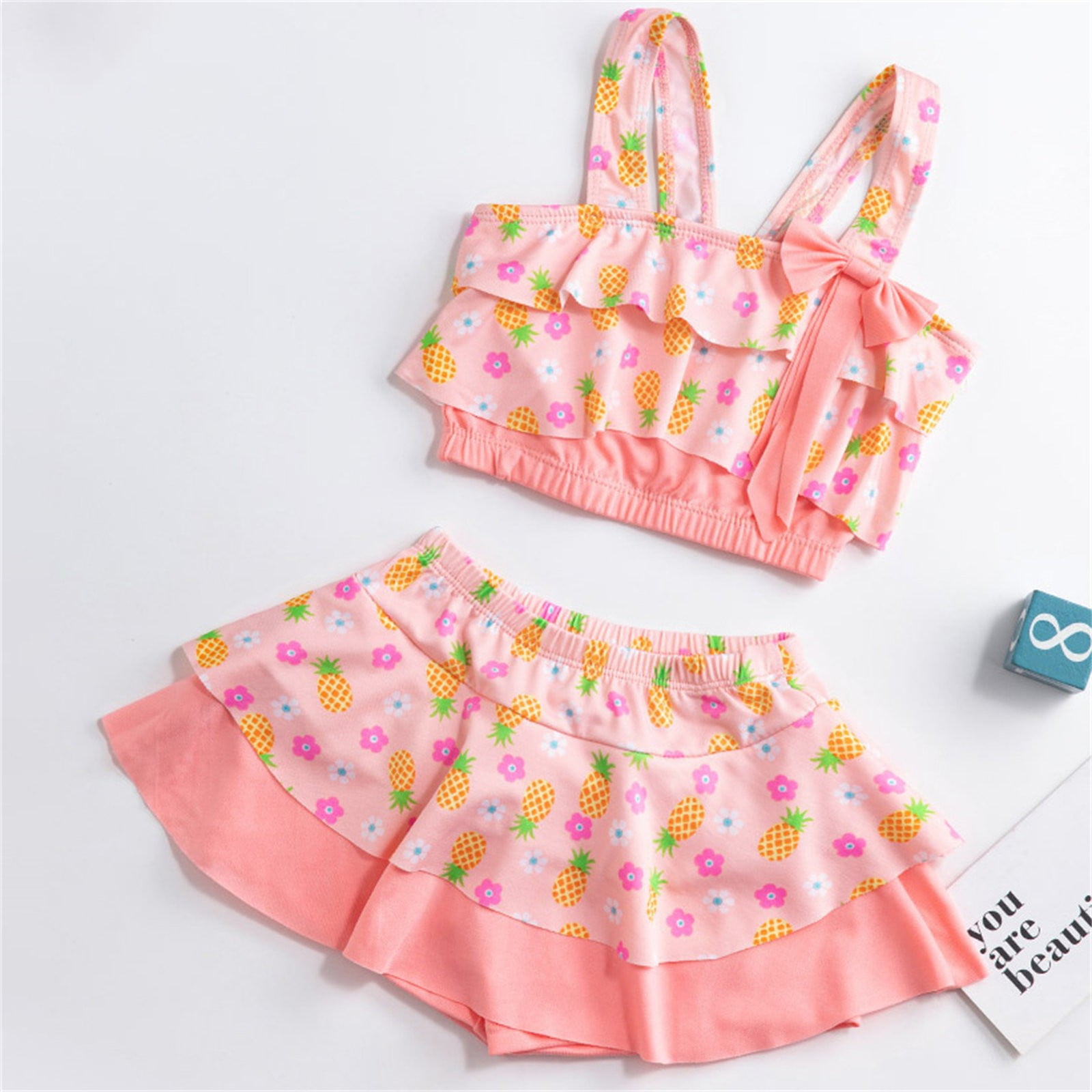 Bathing Suits for Teens Girls Swimsuit with Shorts Two Piece Bikini ...