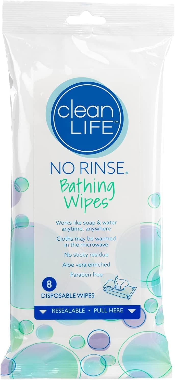Cleanlife Bathing Wipes (5 Pack), Full Body Wash, Hypoallergenic, Latex ...