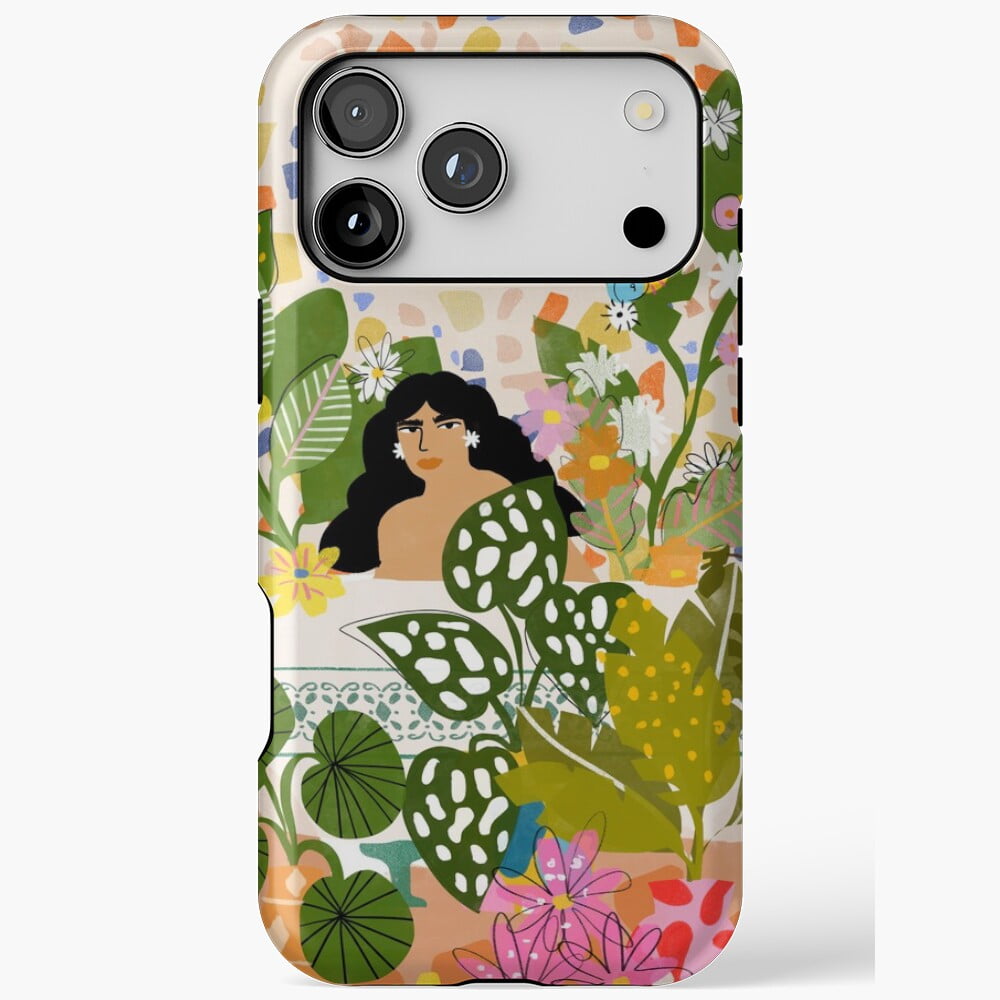 Bathing With Plants Botanical Art Design iPhone Case 17 11 12 13 14 15 ...