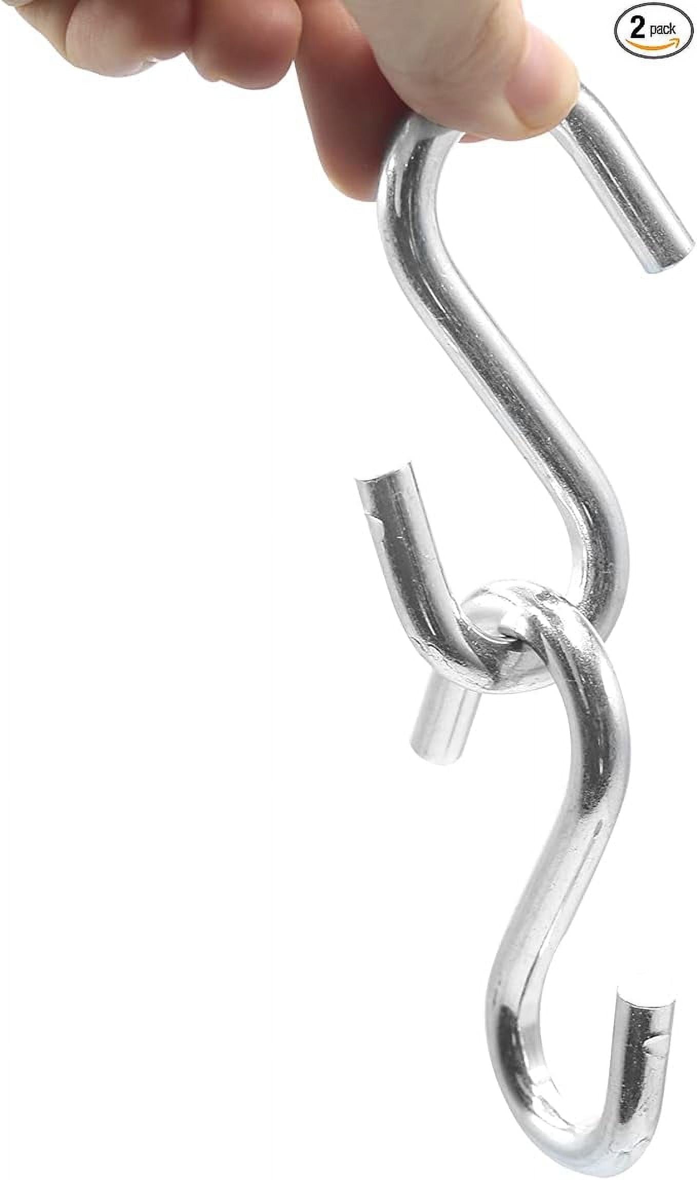 Bathonly 2 Packs S Hooks Heavy Duty, 3 in. Galvanized Steel Rustproof ...