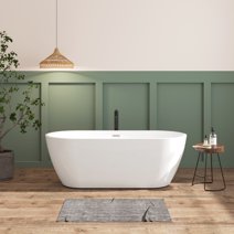 Aqua Eden VTAP543023R 54-Inch Acrylic 3-Wall Alcove Tub with Arm Rest ...