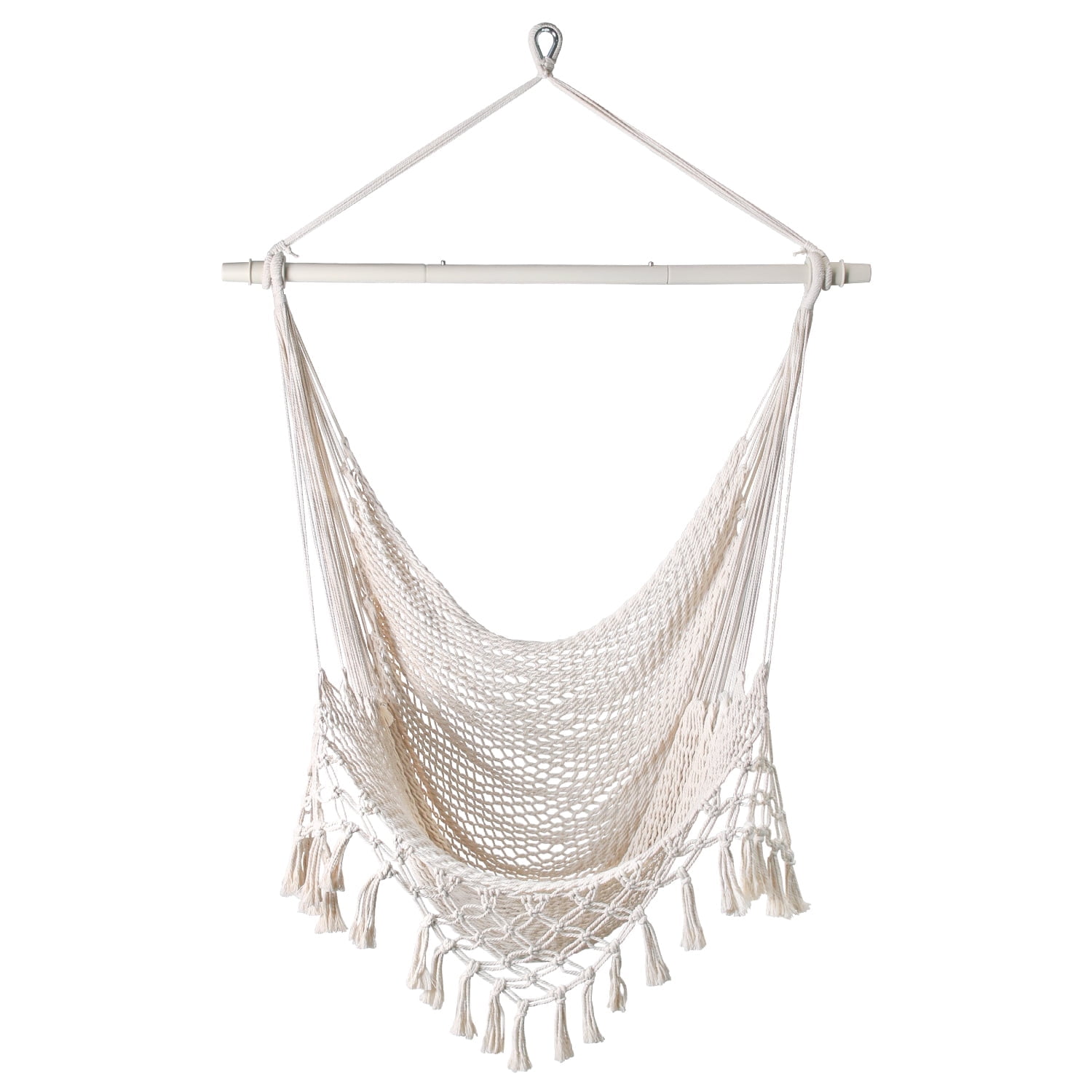 Bathonly Handwoven Cotton Rope Hammock Chairs with Metal Spreader Bar ...