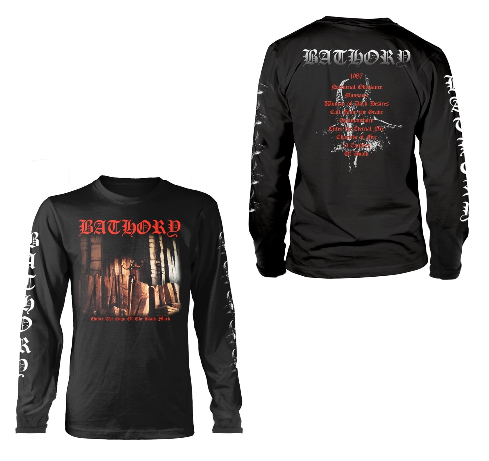 Bathory Men's Under The Sign Of The Black Mark Long Sleeve T-Shirt Black Medium | Officially ...