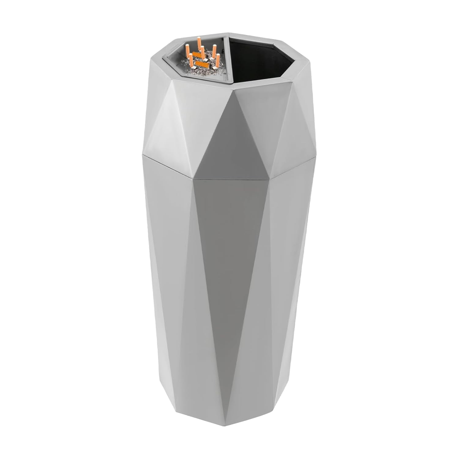 Bathrena Commercial Trash Can, 25L Garbage Can with Open Top, Stainless ...