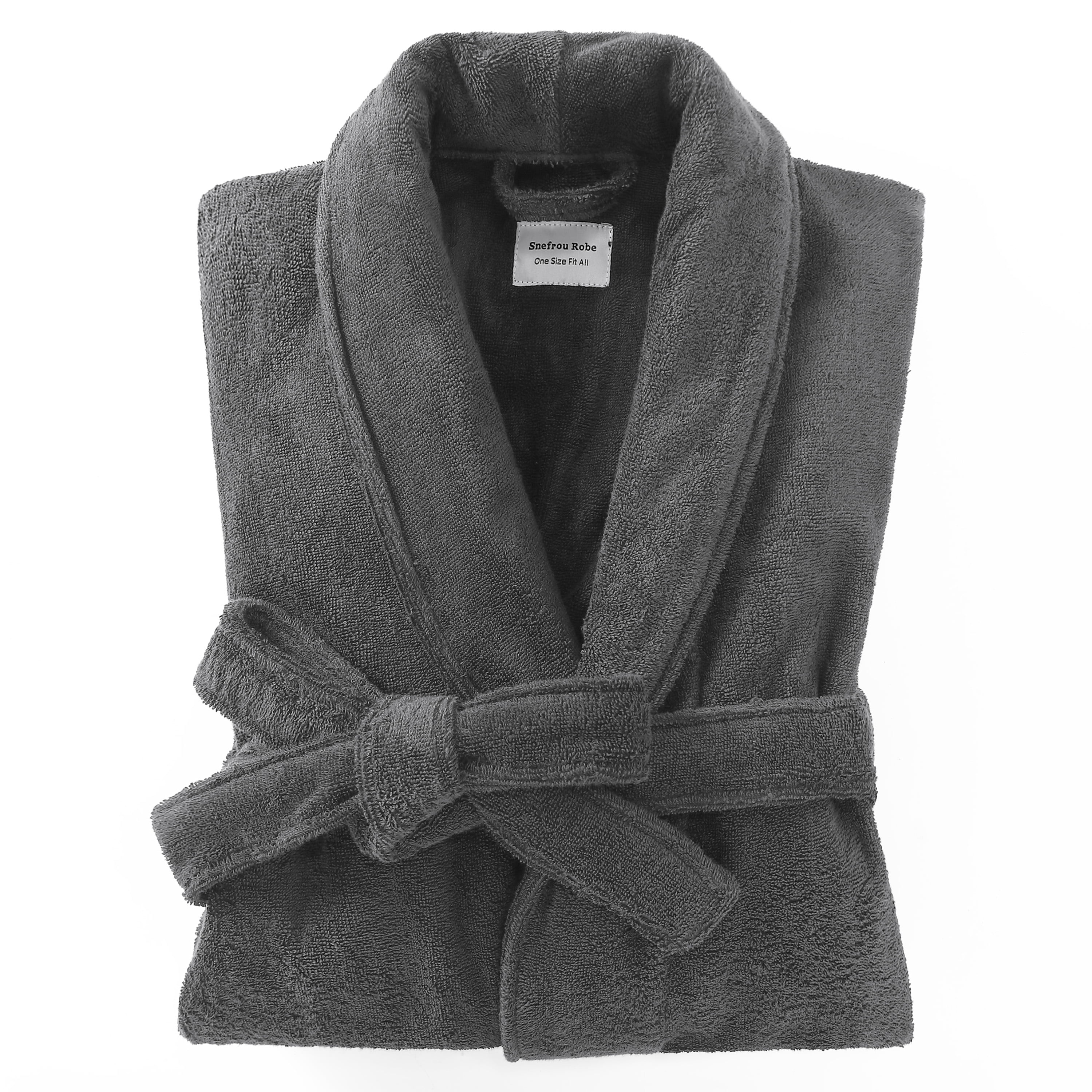 Men's Luxury Cotton Terry Cloth Bathrobe - Classic Knee-Length Spa ...