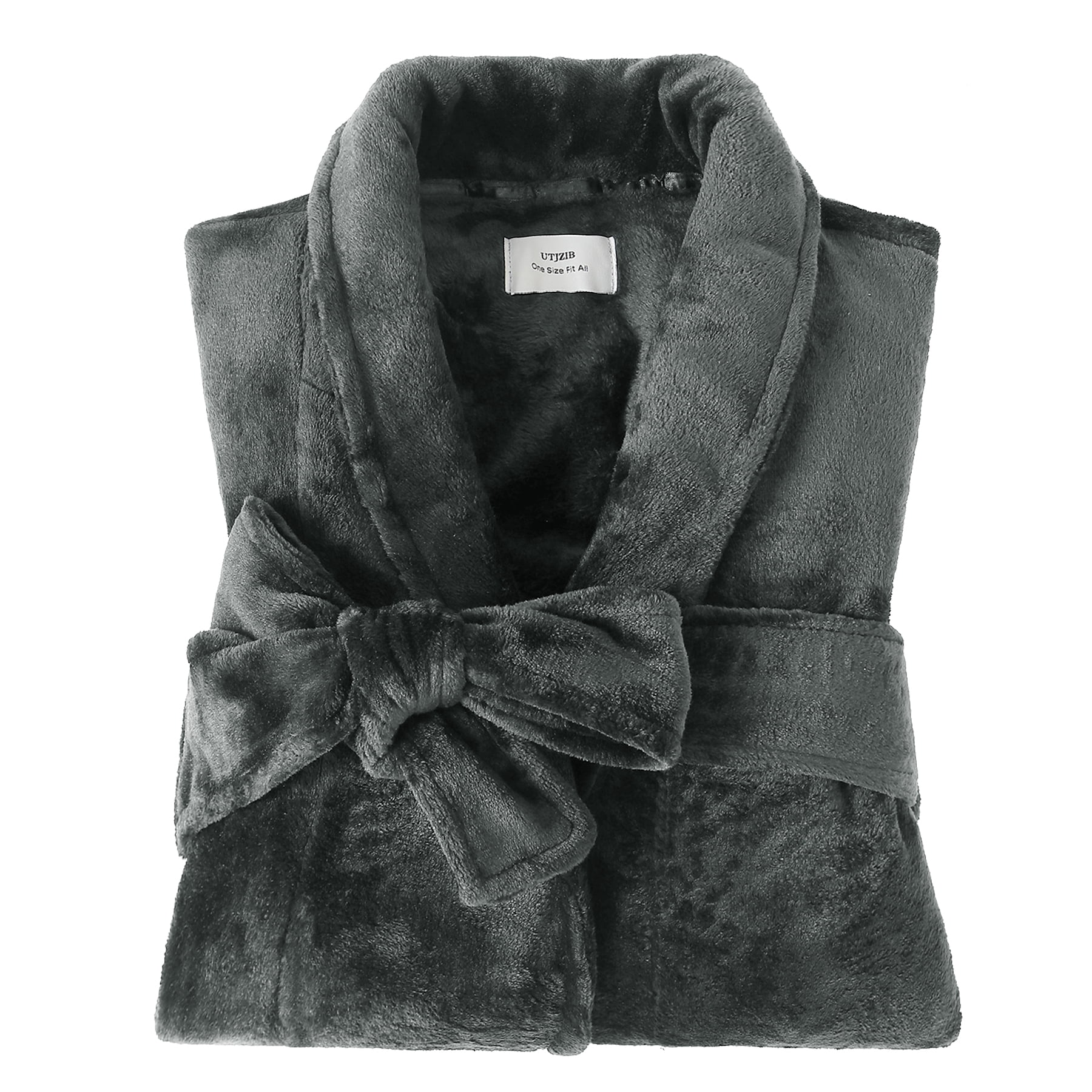 Mens Fleece Bathrobe with Shawl Collar,Soft Warm Knee Length -Mens ...