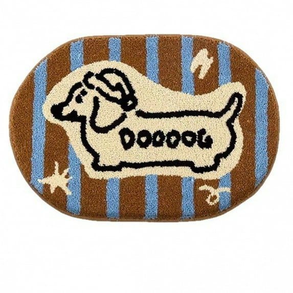 Bathroom Absorbent Non-Slip Mat, Velvet Flocking Quick-Dry Cartoon ...