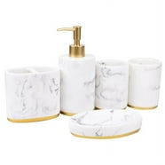 Navaris Bamboo Bathroom Accessories Set - 3-Piece Bath Accessory Kit ...