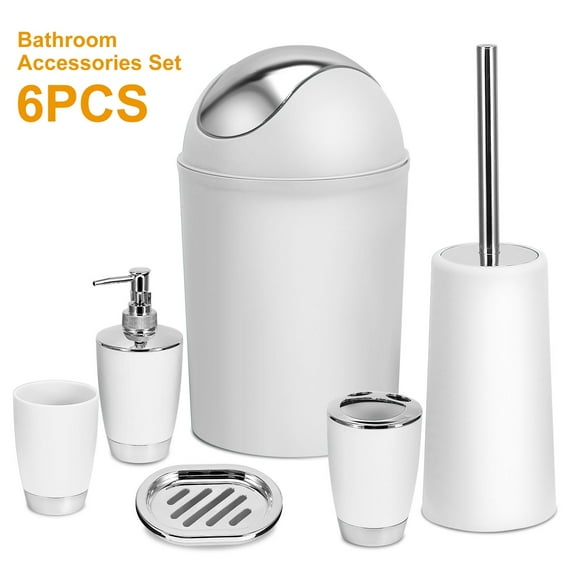 Bathroom Accessories Set 6 Pcs Bathroom Set Ensemble Complete Soap ...
