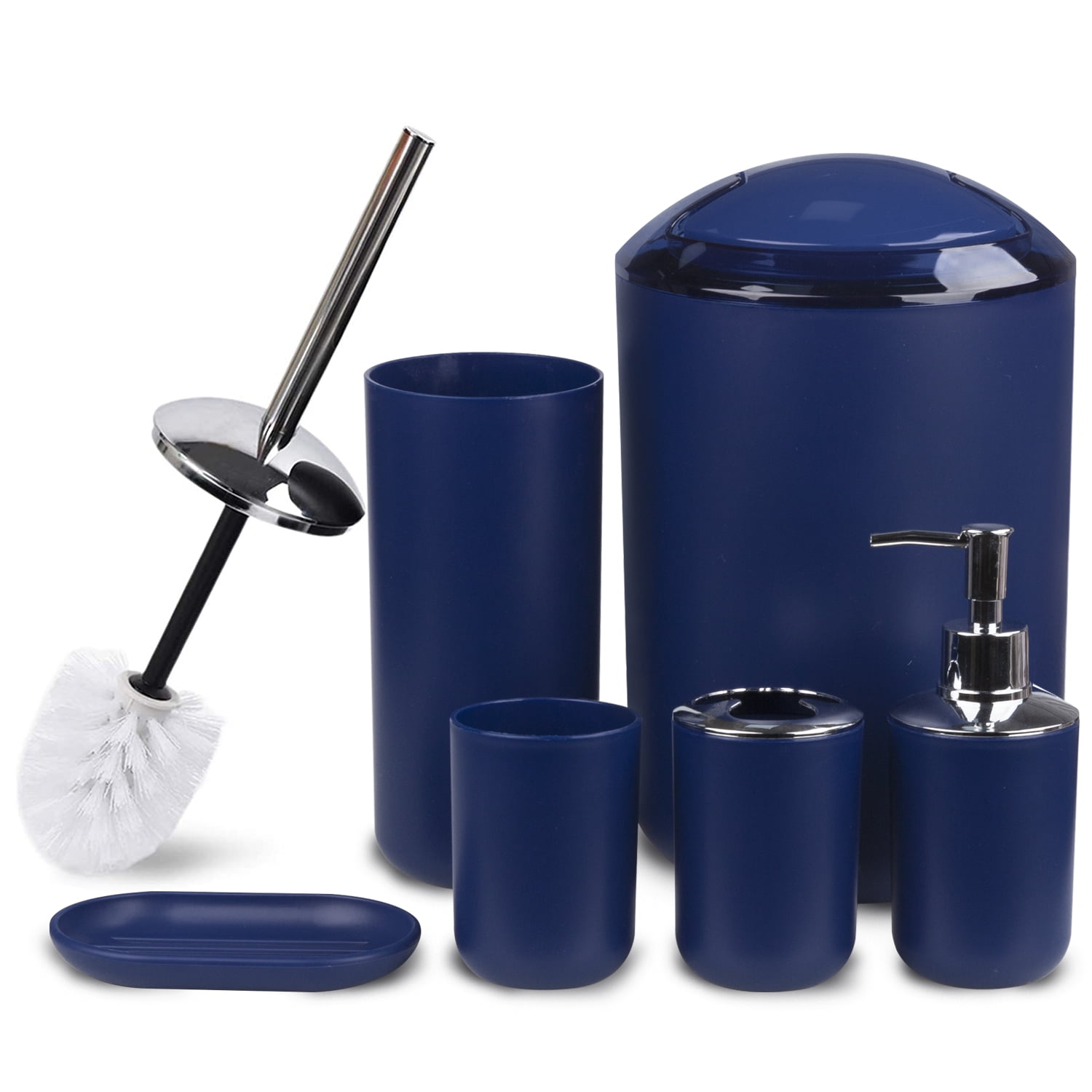 Cerbior 6 Piece Bathroom Set Soap Dispenser Toothbrush Holder