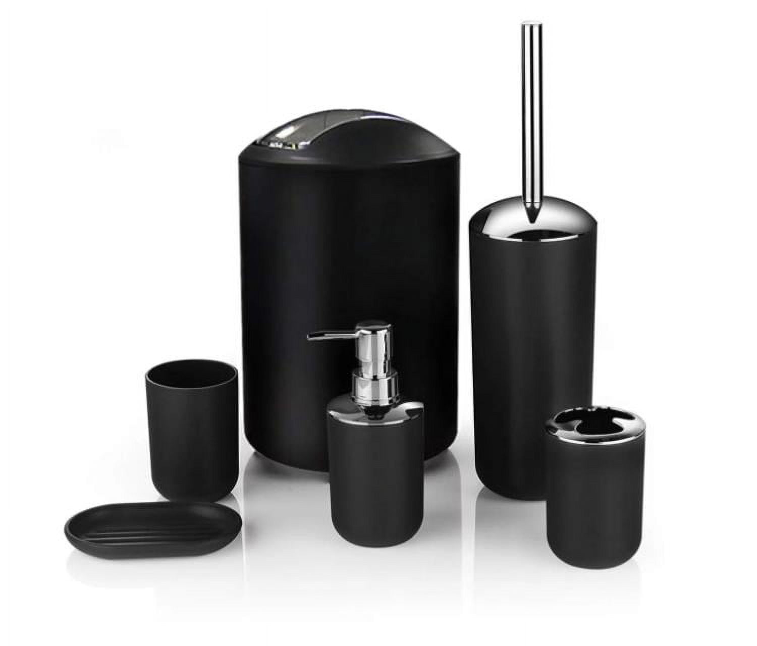 6Pcs Luxury Bathroom Set - Trash Can, Lotion Dispenser, Toothbrush ...