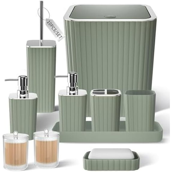 Bathroom Accessories Set - Gorgeous Bathroom Set, 10PC White Bathroom ...