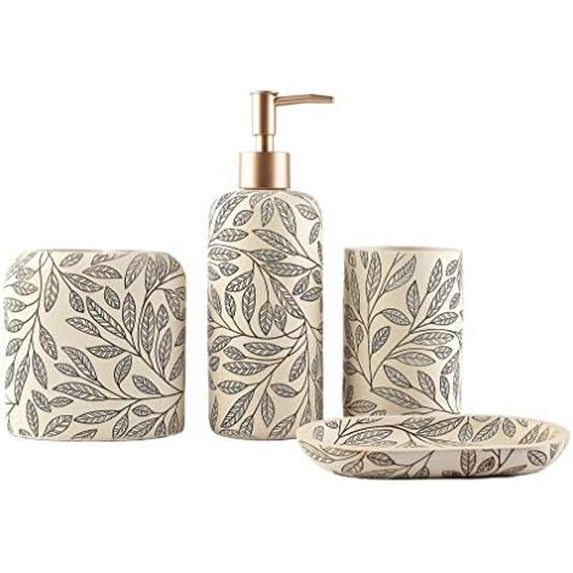 Bathroom Accessories Set,Toothbrush Holder,Farmhouse Bathroom Decor,4 ...