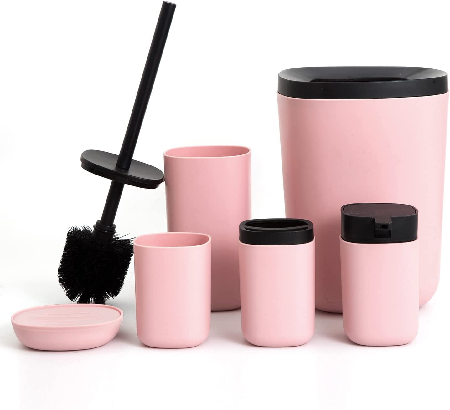 Bathroom Accessories Set of 6 Complete, Toothbrush Holder, Soap ...