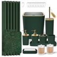 Bathroom Accessory Set - 25pc Green Sets With Shower Curtain And Rugs ...