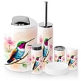 Bathroom Accessory Set 6 Piece with Country Colorful Bird Modern ...