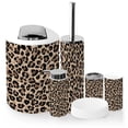 Bathroom Accessory Set 6 Piece with Leopard Black Spots Summer Decor ...
