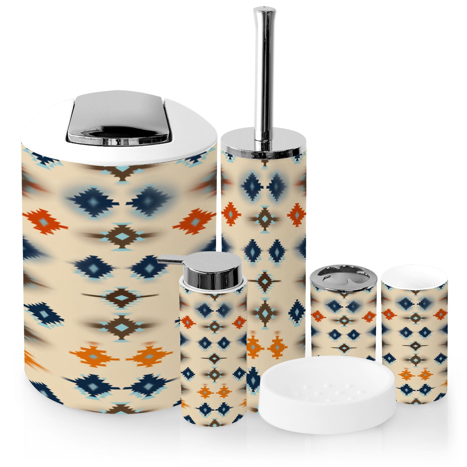 Bathroom Accessory Set 6 Piece with Timeless bohemian southwestern ...