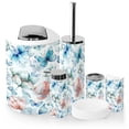 Bathroom Accessory Set 6 Piece with Watercolor colorful butterflies ...