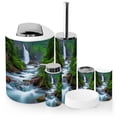 Bathroom Accessory Set 6 Piece with Waterfall Nature Forest Zen ...