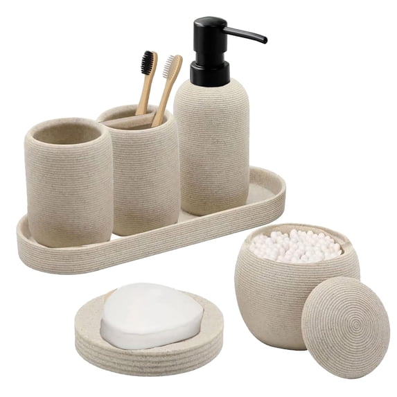 Bathroom Accessory Set - 6accessories Bath Vanity Countertop With Soap ...