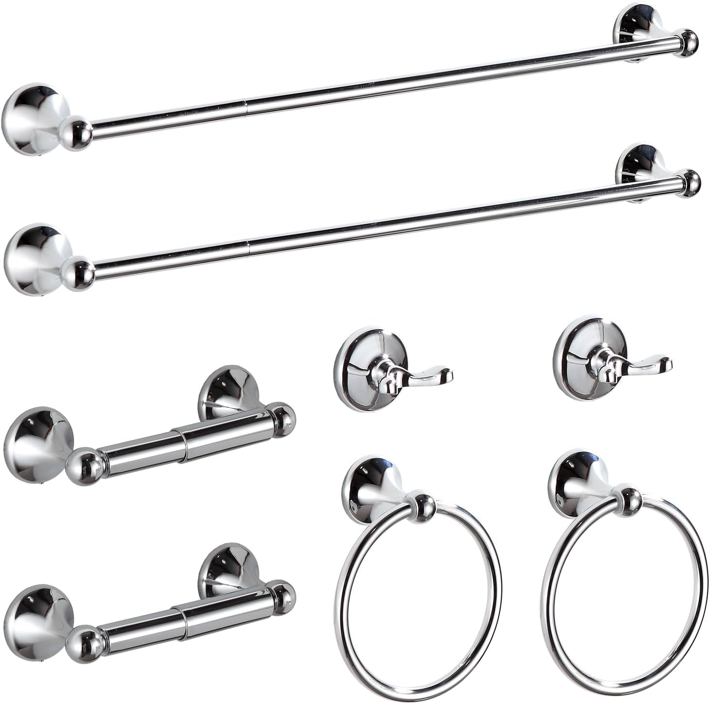 Bathroom Accessory Set, Brushed Nickel Adjustable Expandable Towel Bar ...