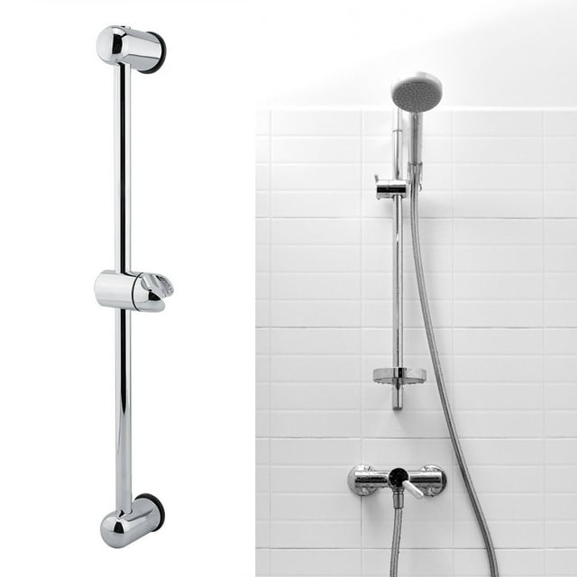 Bathroom Adjustable Lift Head Holder Stainless Steel Shower Rod ABS ...