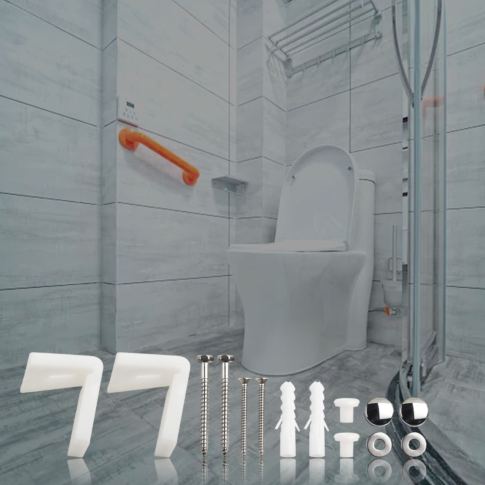 Bathroom Angled Floor Wc Toilet Pan Bidet Or Semi Pedestal Fixing Kit ...