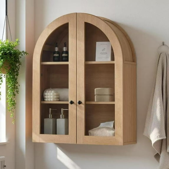 Bathroom Arched Wall Cabinet, 23.5'' Wide Medicine Cabinet, Bathroom ...