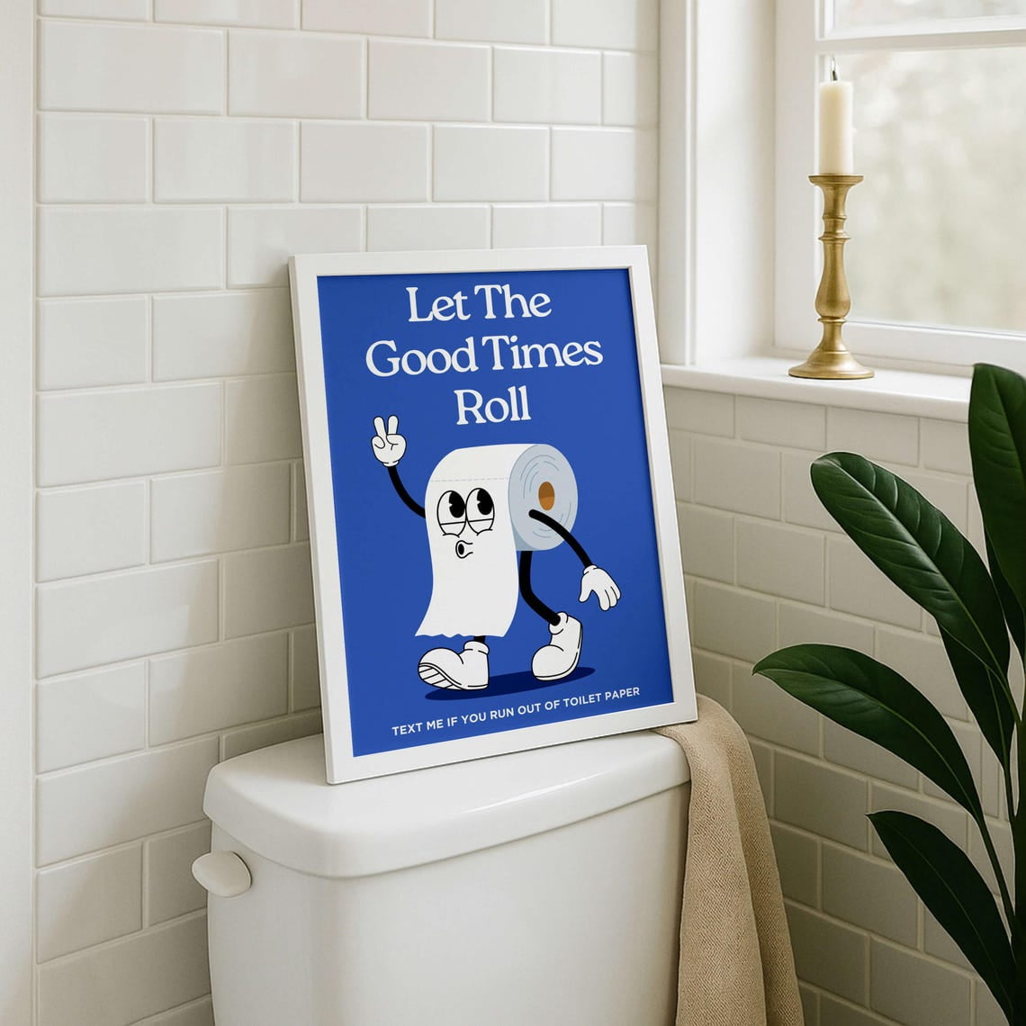Bathroom Art Poster 'Let The Good Times Roll', Quirky Restroom Decor ...