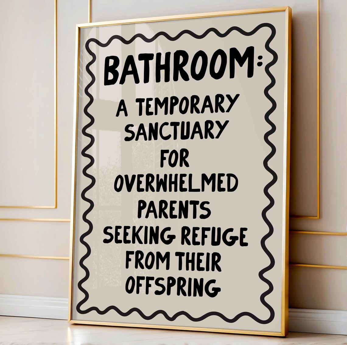 Bathroom Art Poster, Neutral Bathroom Poster, Typography Poster ...