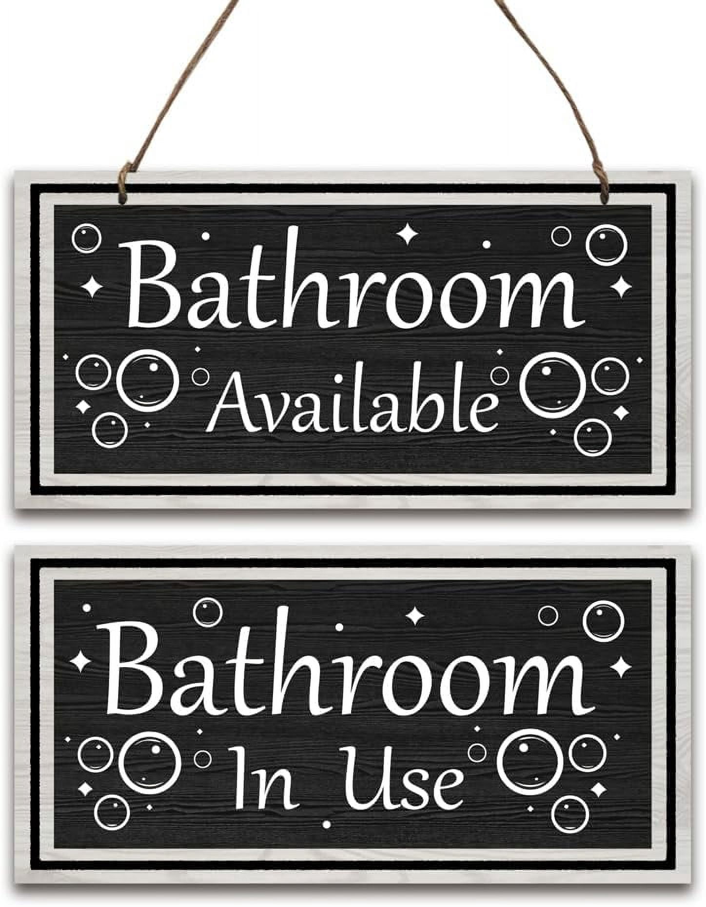 Bathroom Available In Use Hanging Wooden Sign Wood Bathroom Art Wall ...