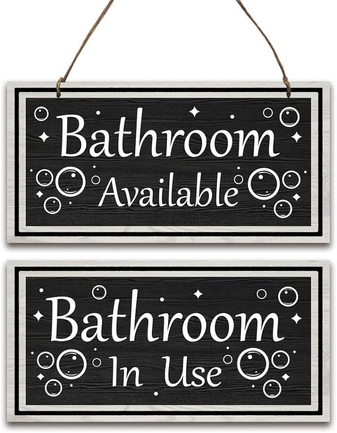 Bathroom Available In Use Hanging Wooden Sign Wood Bathroom Art Wall ...