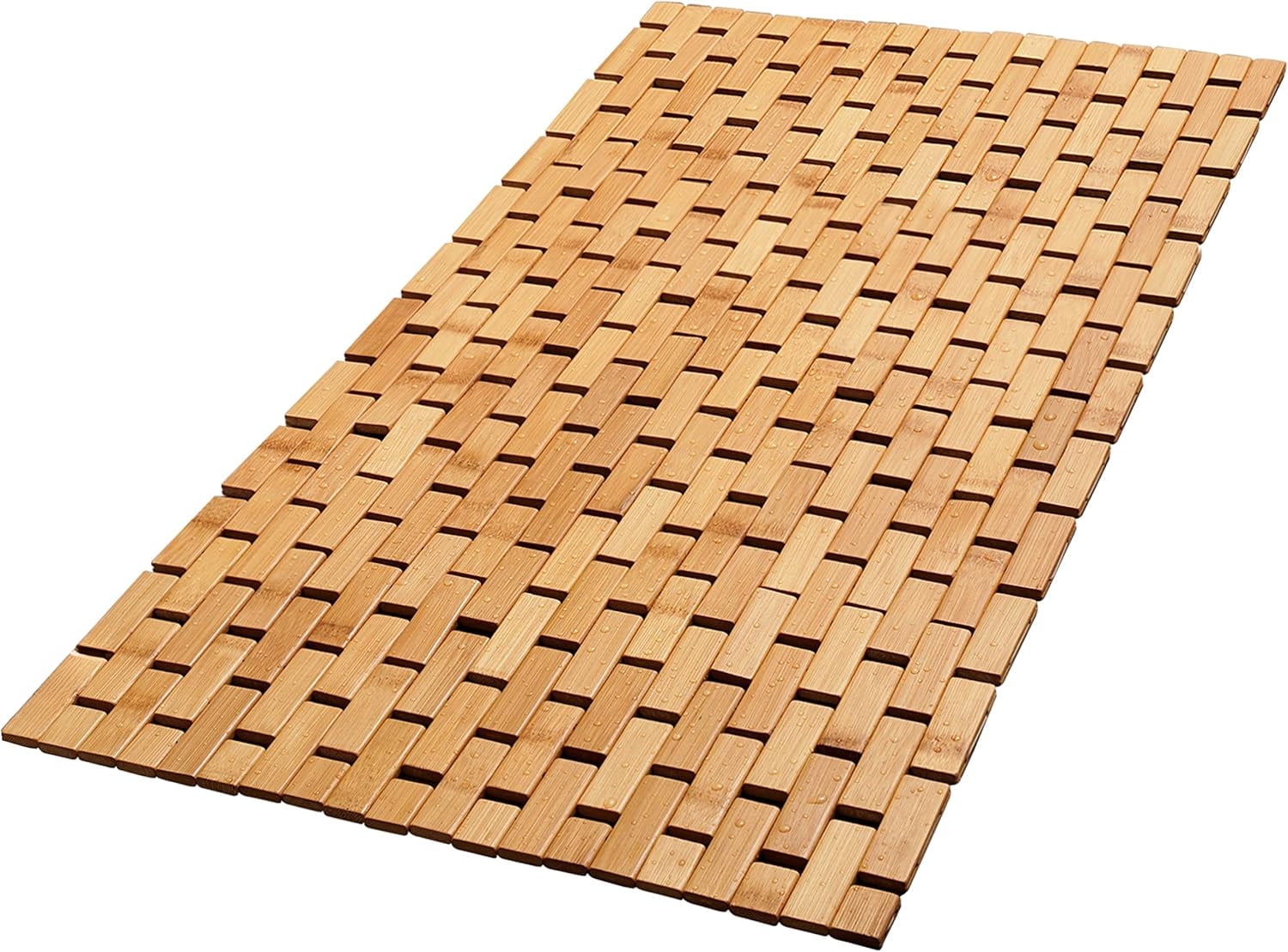 Bathroom Bamboo Bath Mat - [24 Small 16 Small 0.4 Inch] Foldable Wooden ...