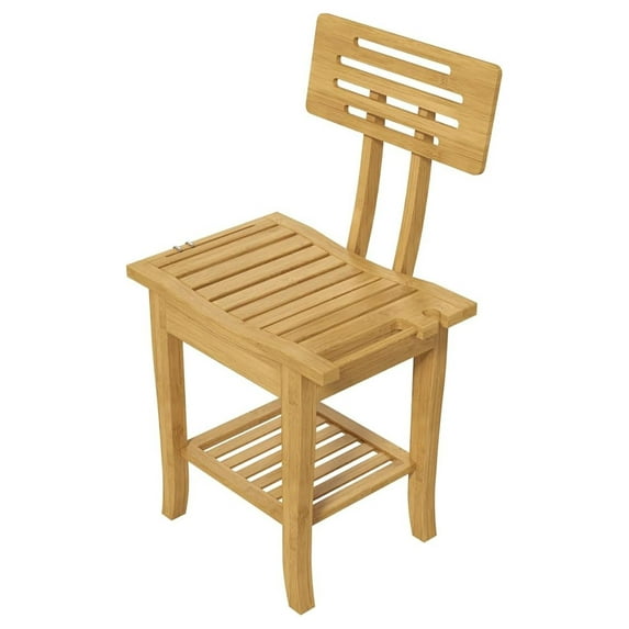 Bathroom Bamboo Shower - Spa Bath Shower Stool with Storage Shelf ...