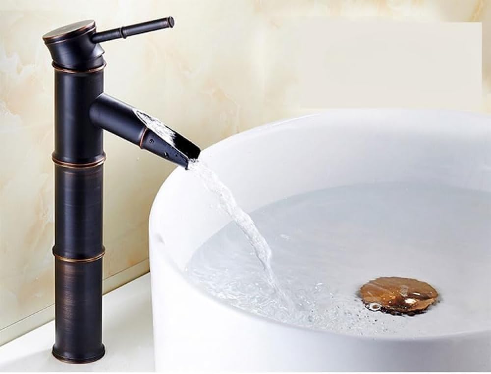 Bathroom Basin Faucet Bamboo Style Antique Sink Mixer Deck Mounted ...