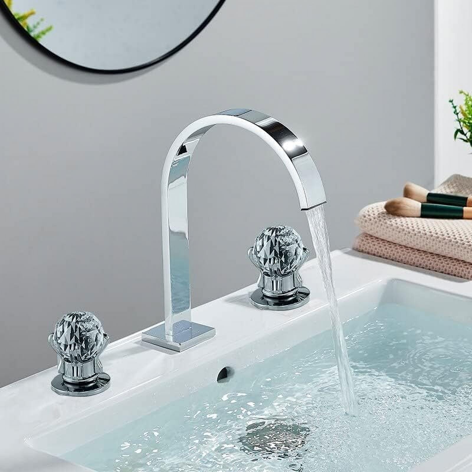Bathroom Basin Faucet Bath Wash Sink Faucet Dual Handle Basin Taps Deck ...