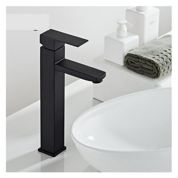 Bathroom Basin Faucet Black Baking 304 Stainless Steel Sink Mixer Tap ...