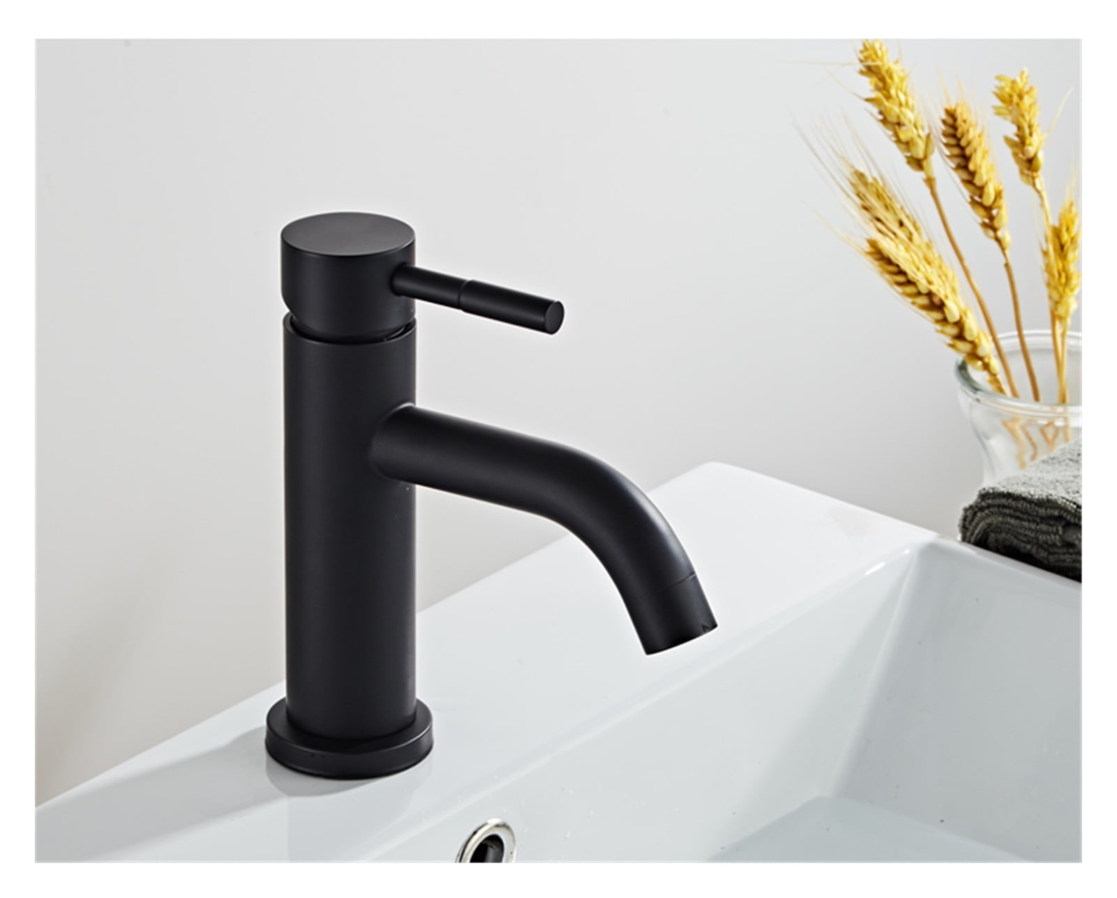 Bathroom Basin Faucet Black Baking 304 Stainless Steel Sink Mixer Tap ...